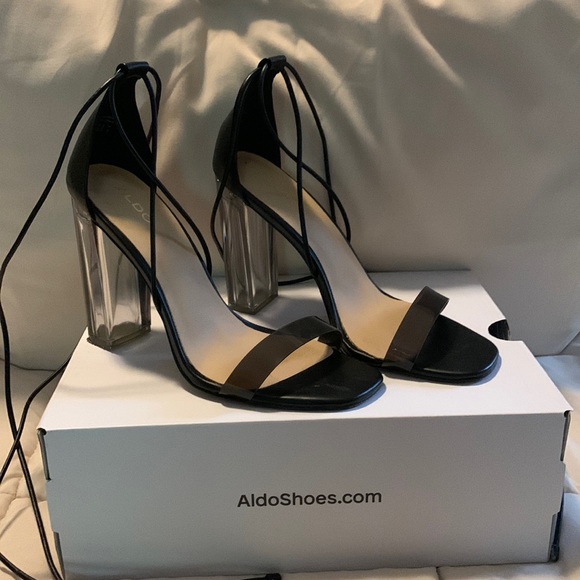 Aldo | Shoes | Aldo 4 Inch Black Sandals | Poshmark